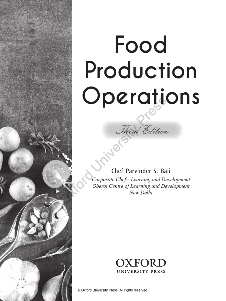 Food Production Operations: Third Edition | PDF