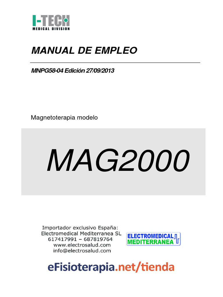 Manual Magnetoterapia MAG2000 | PDF | Ciencia y matemáticas | Informática