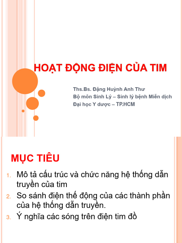 Tim mạch Hoạt động điện của tim | PDF