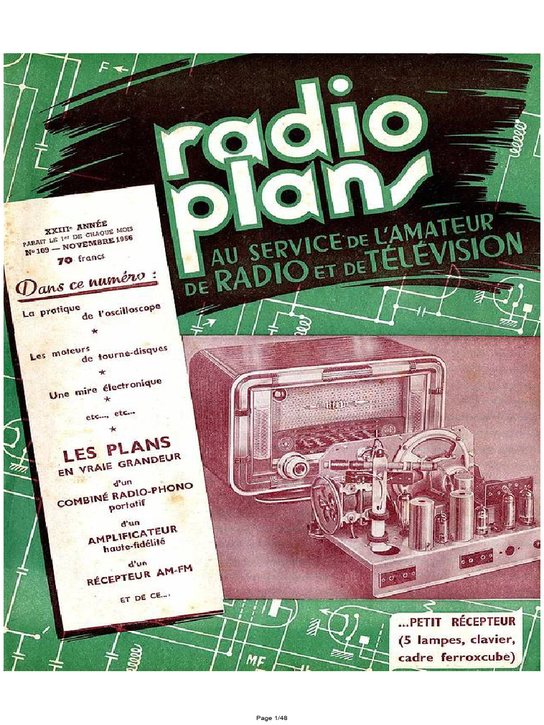 Radio Plans N°109 Novembre 1956 | PDF
