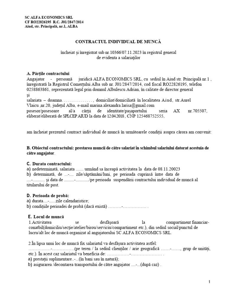 Anexa CIM Model Cadru 25112022 | PDF