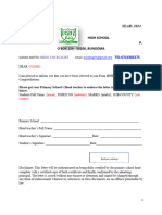 Grade 8 Application Form 2026 WHS | PDF