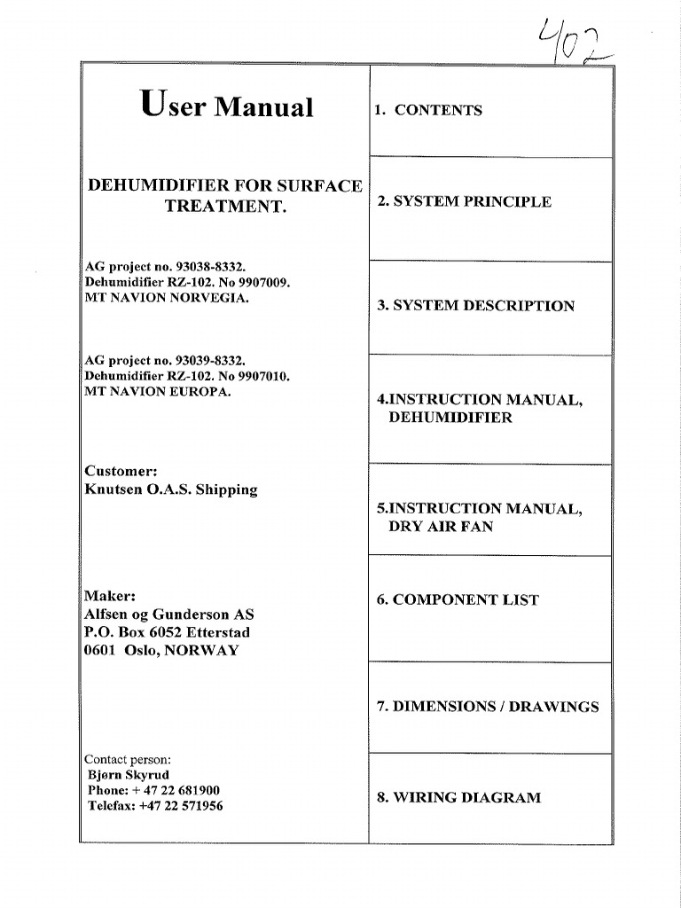 Dehumidifier for surface treatment | PDF