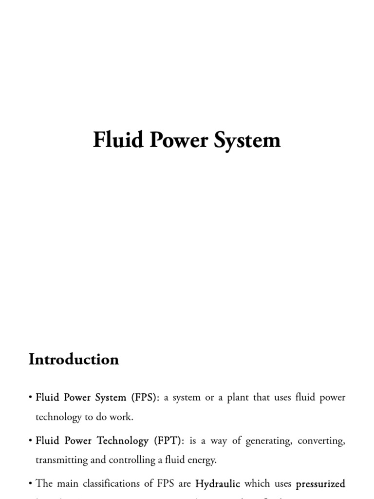 Fluid Power System | PDF