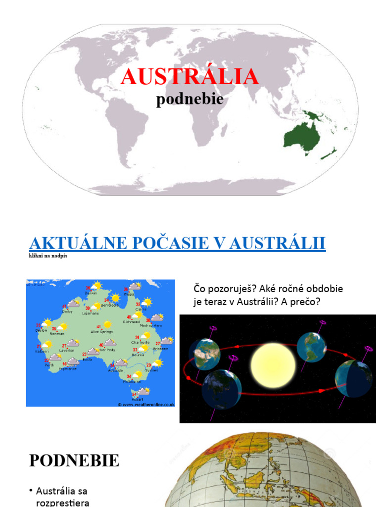 AUSTRÁLIA Podnebie A Vodstvo | PDF