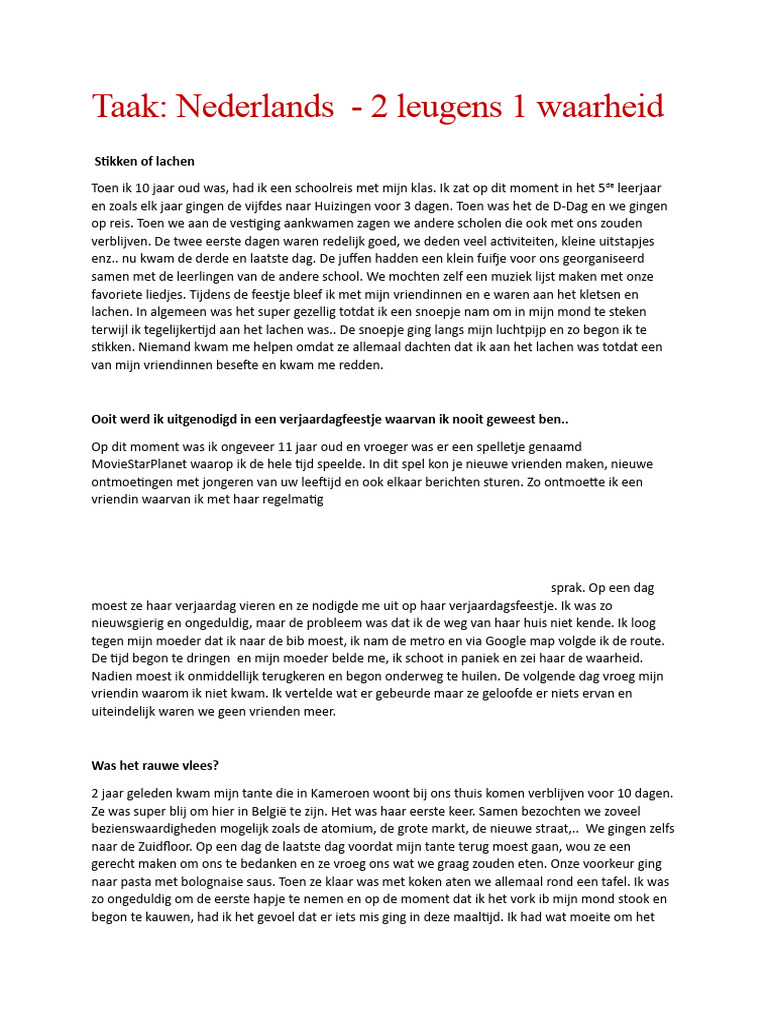 2 Leugens, 1 Waarheid | PDF