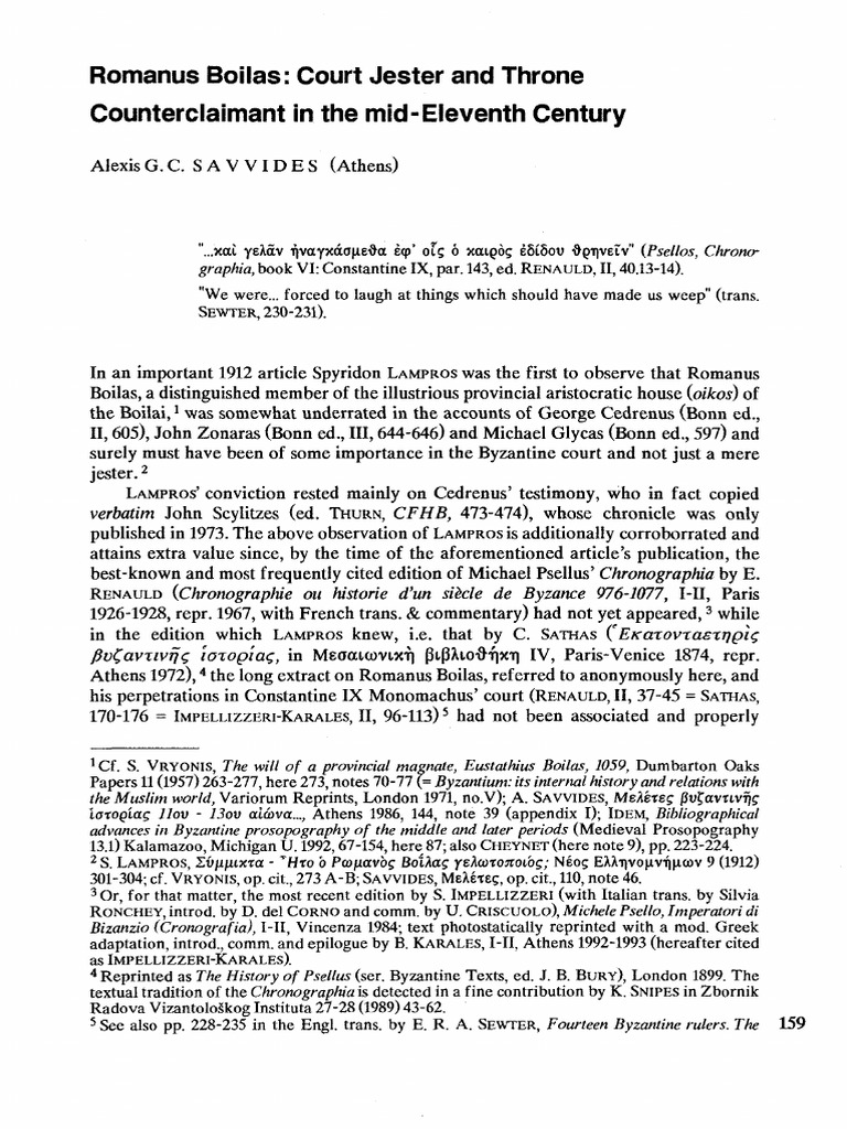 Romanus Boilas Court Jester and Throne Counterclaimant in The Mid ...