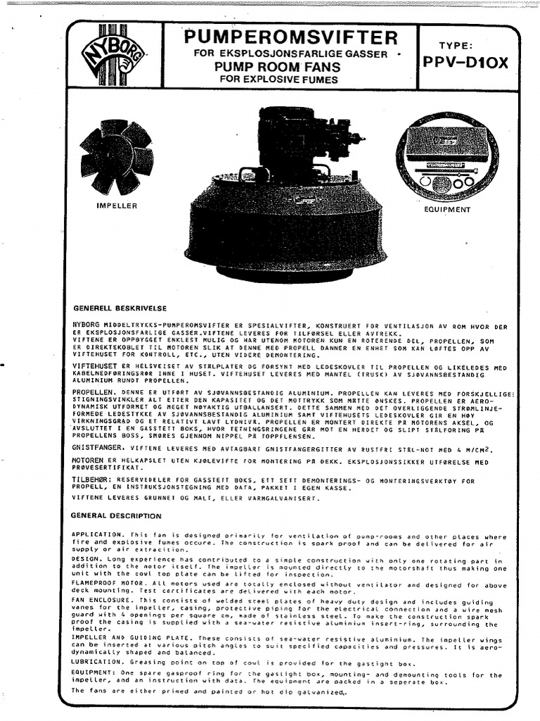 Pump Room Fans | PDF