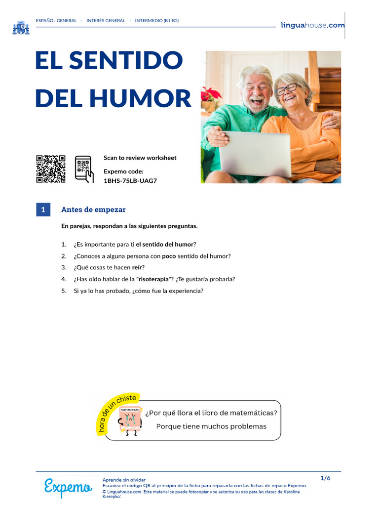 El Sentido Del Humor Castellano Spanish Teacher | PDF | Humor | La risa