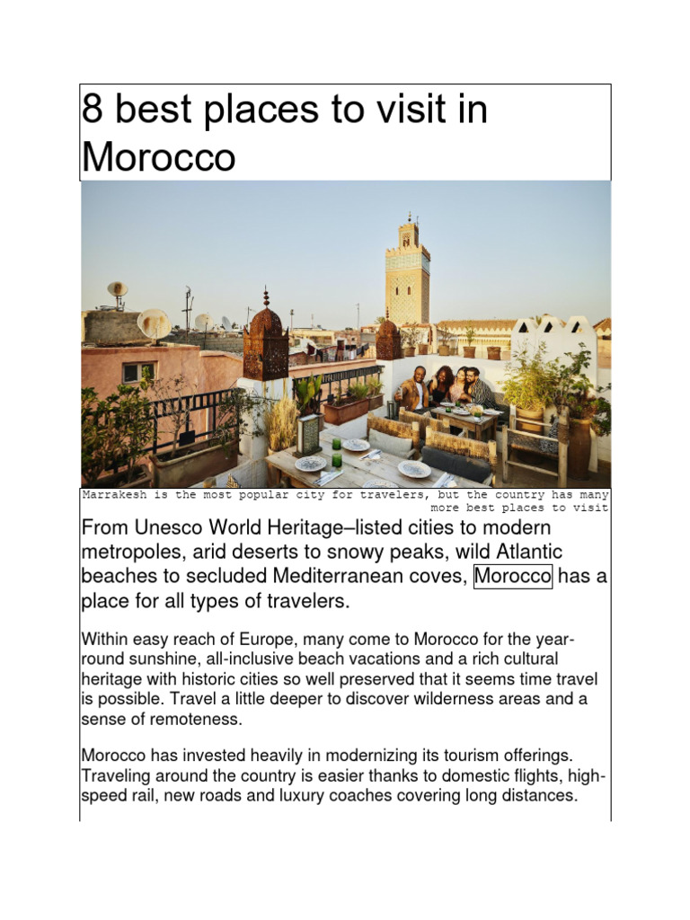 8 Best Places To Visit in Morocco | PDF