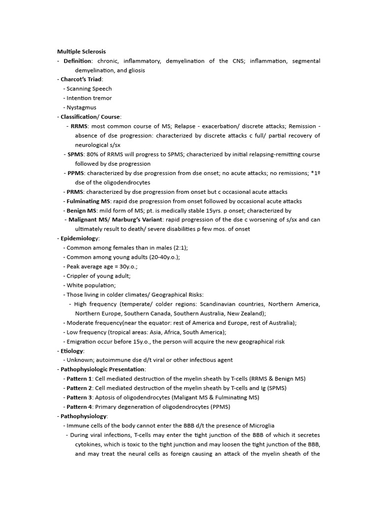 Multiple Sclerosis | PDF