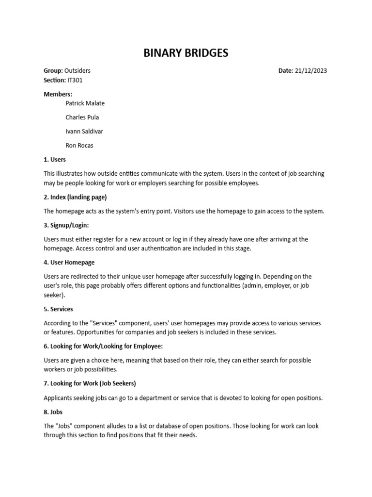 Binary Bridges DFD - Outsiders | PDF