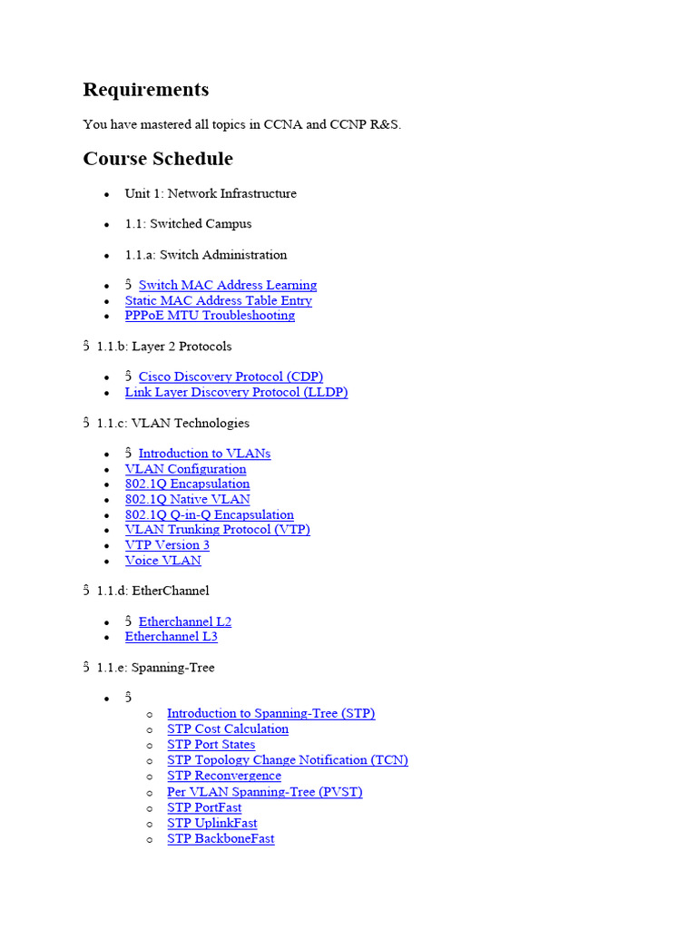 Advanced Networking Course Guide | PDF | Computers