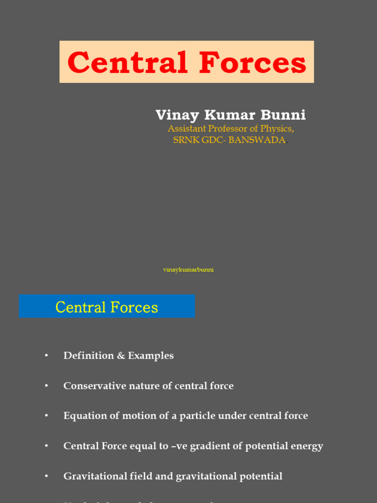 Central Forces | PDF