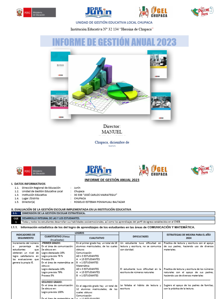 PROPUESTA INFORME DE GESTIÓN ANUAL IGA 2023 JCM Carmela | PDF