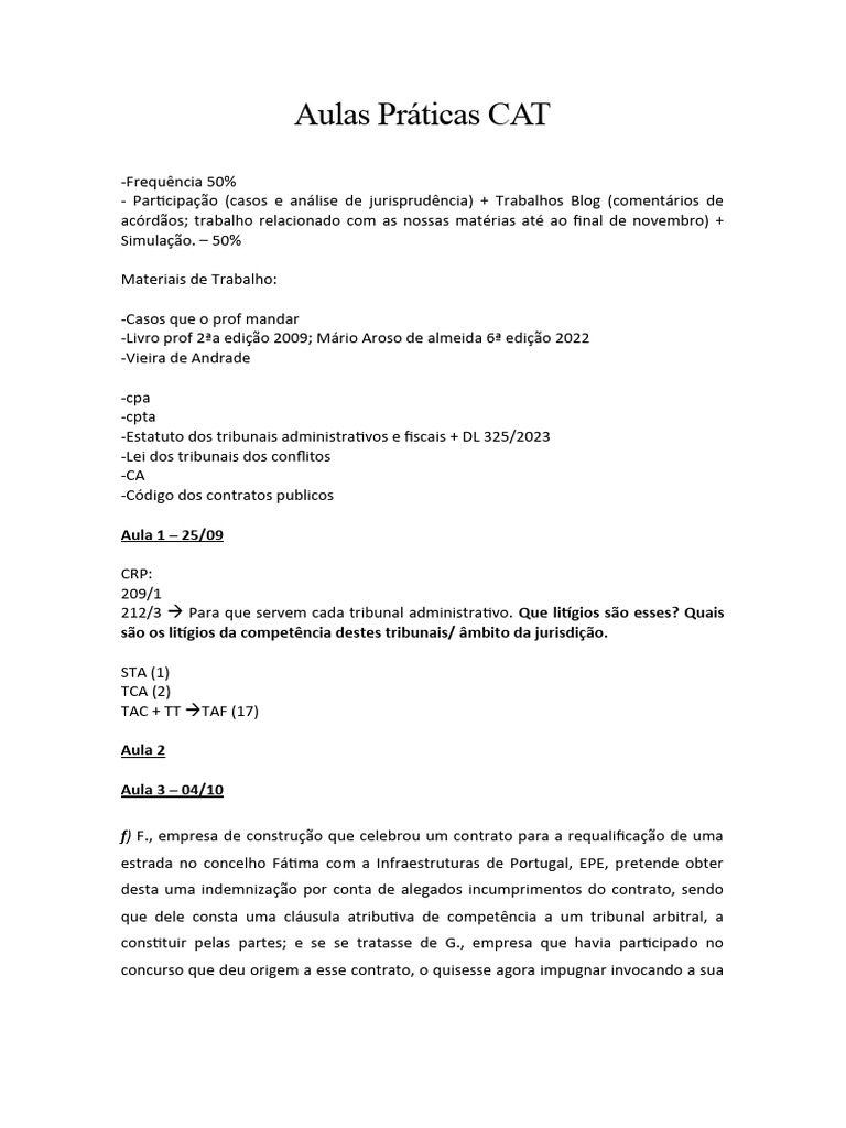 Aulas Práticas CAT | PDF