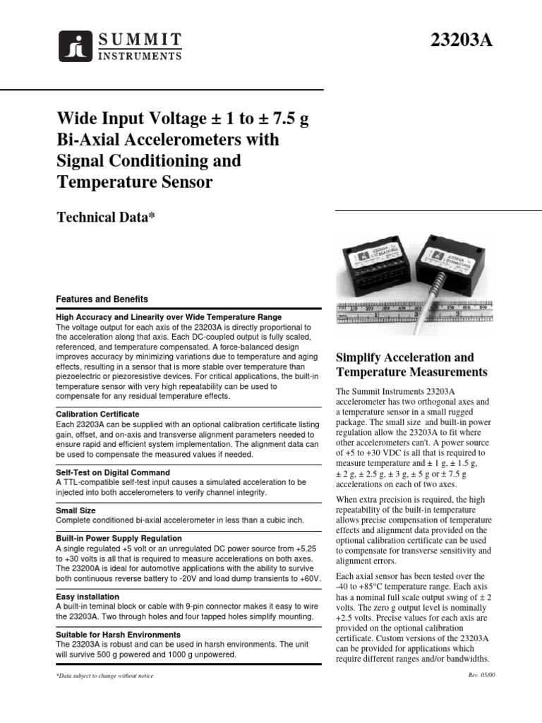 Bi-Axial Accelerometers | PDF