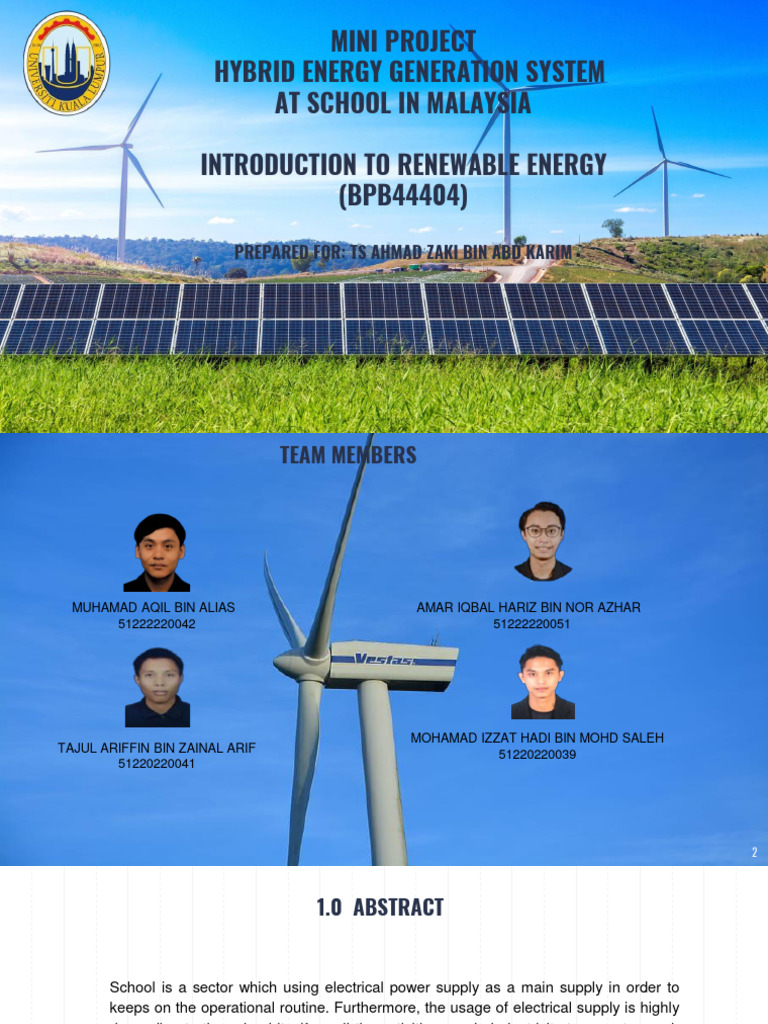 Hybrid Renewable Energy for Schools | PDF | Computers