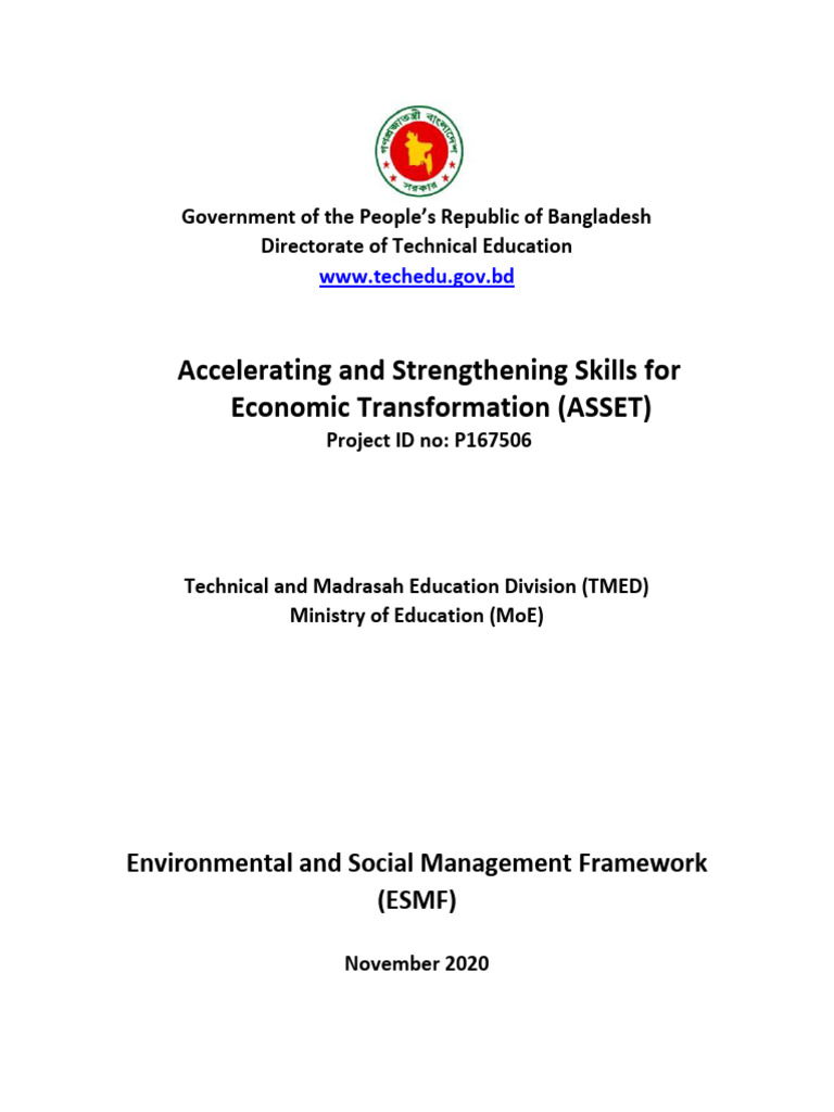 Asset Esmf - Final - Nov 2020 | PDF