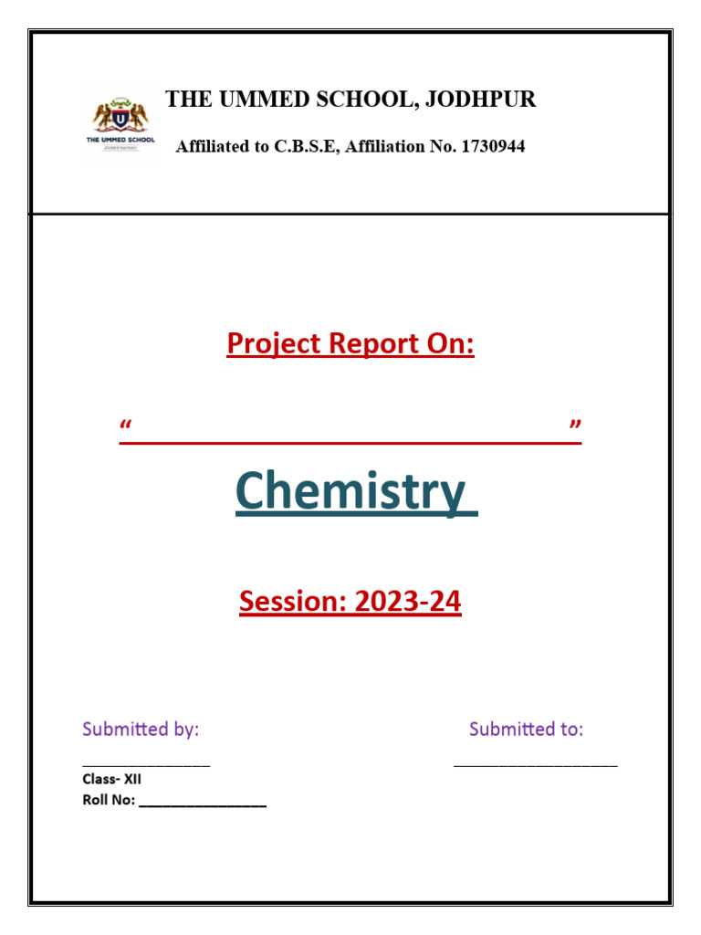 Project Reports for Class XII Students | PDF