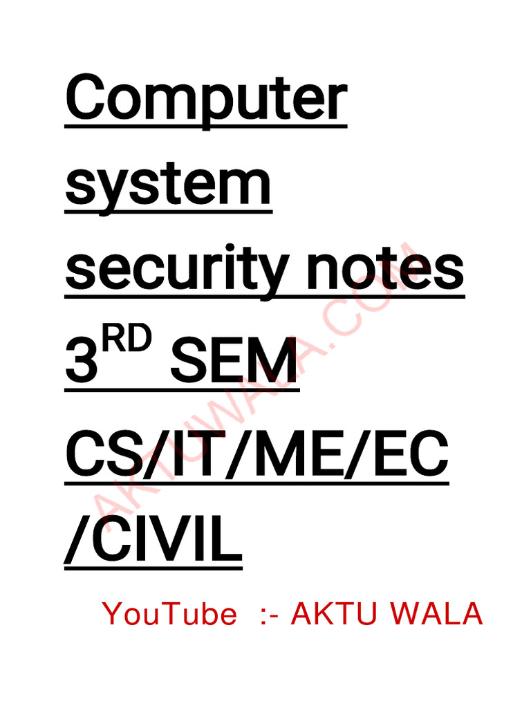 Computer System Security Notes | PDF