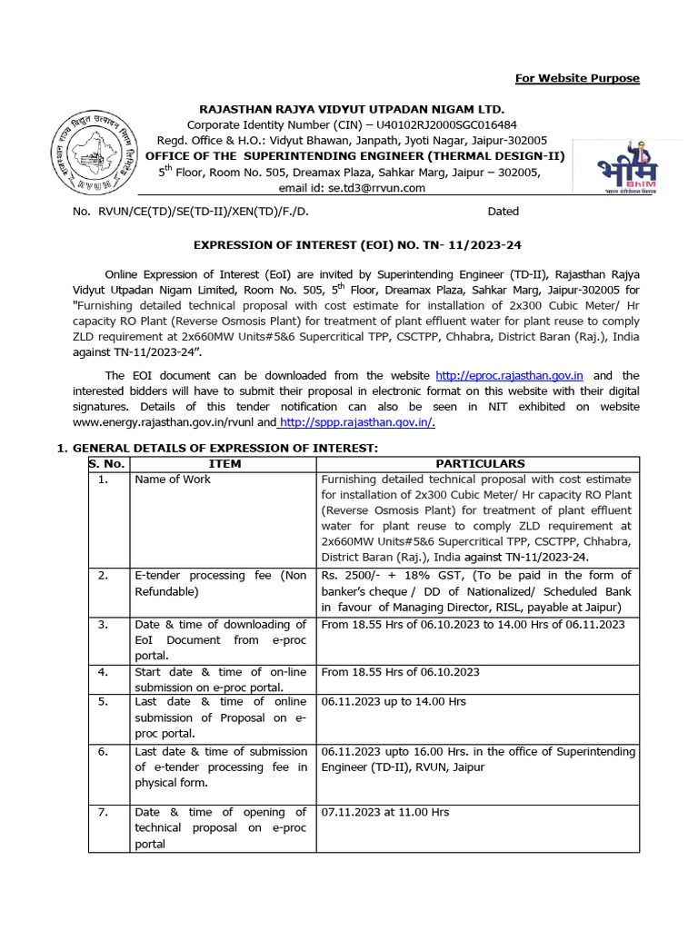 For Website Purpose Rajasthan Rajya Vidyut Utpadan Nigam LTD | PDF