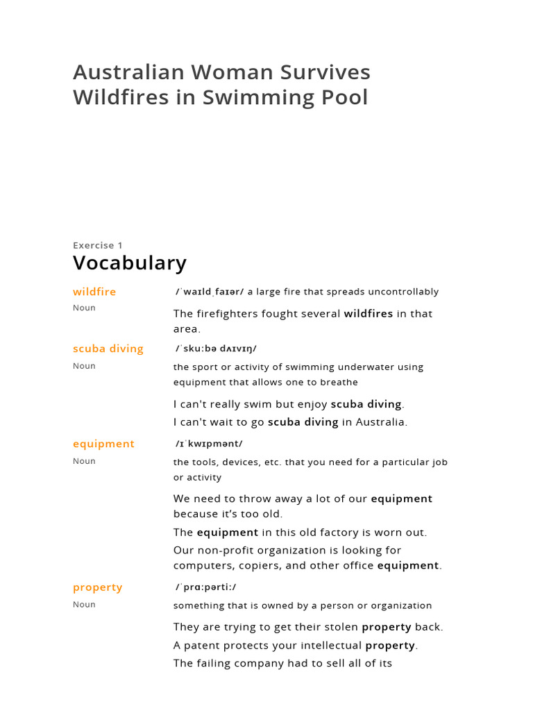 Australian_Woman_Survives_Wildfires_in_Swimming_Pool | PDF | Swimming | Wildfire