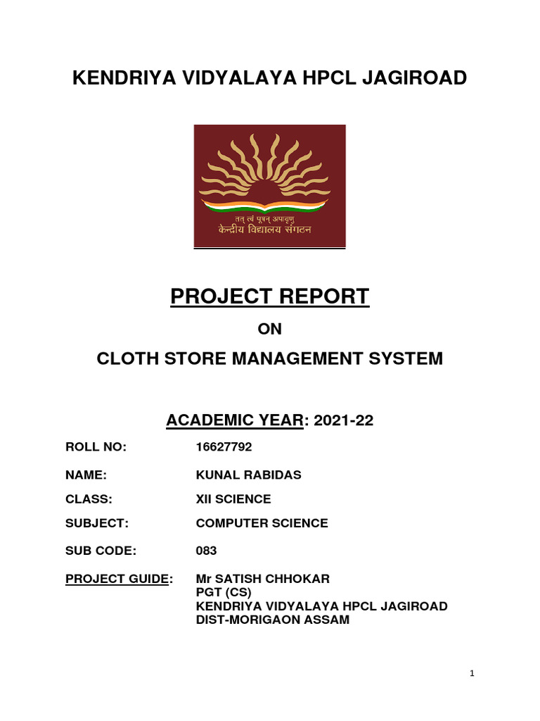 Cloths Store Management System (Kunal) | PDF | Software Testing ...
