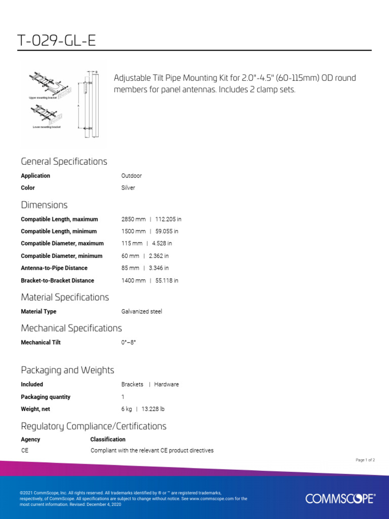 DownTilt Kit - T-029-GL-E | PDF | Manufactured Goods