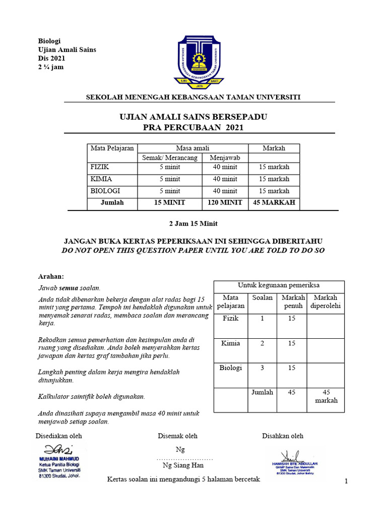 Pra Perc Kertas 3 | PDF