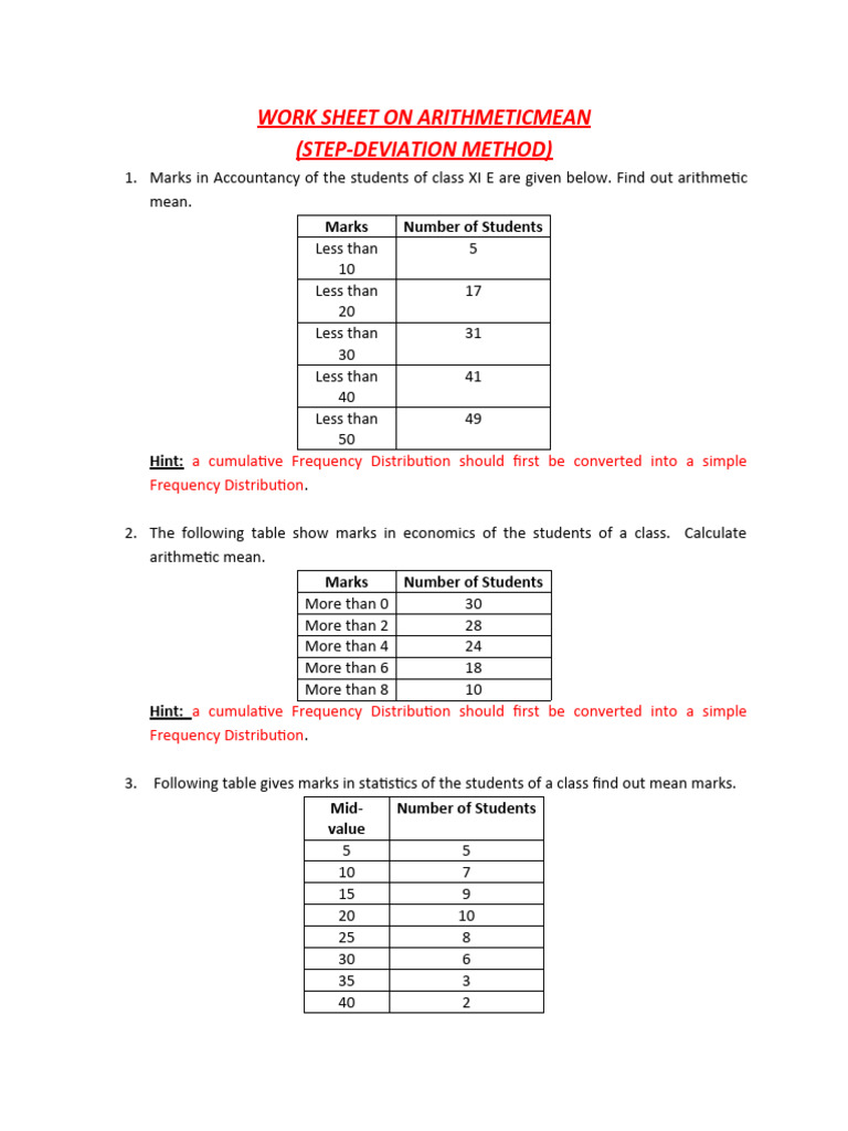 Work Sheet | PDF