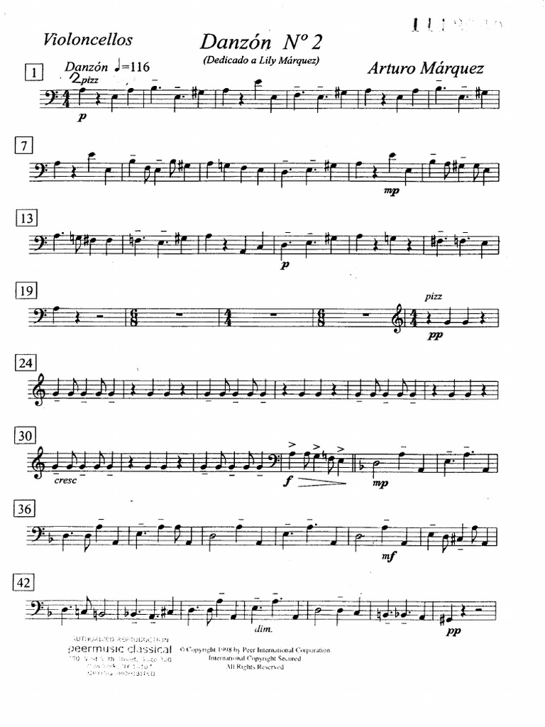 Danzon#2 Cello 1 | PDF