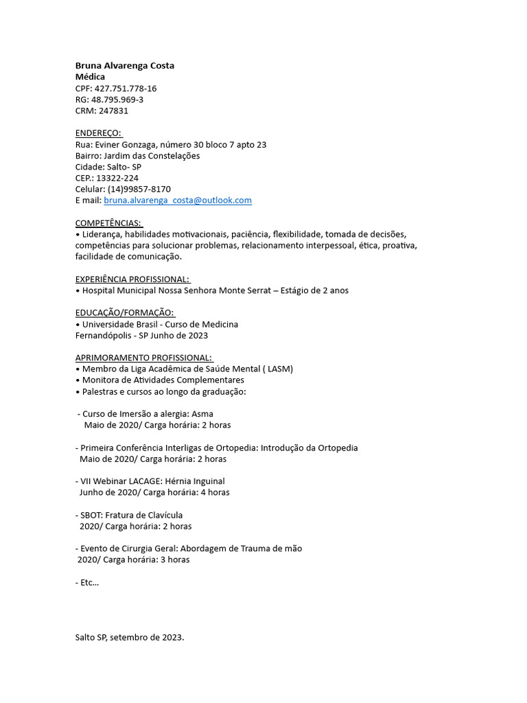 Currículo Bruna | PDF