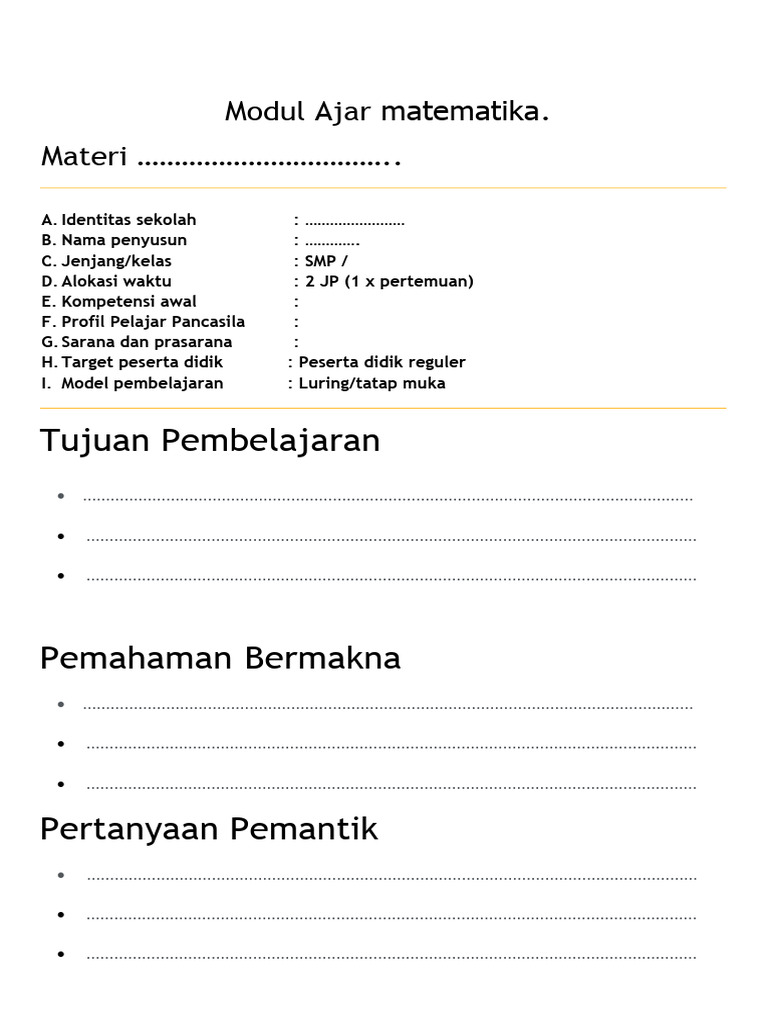 Template Modul Ajar | PDF