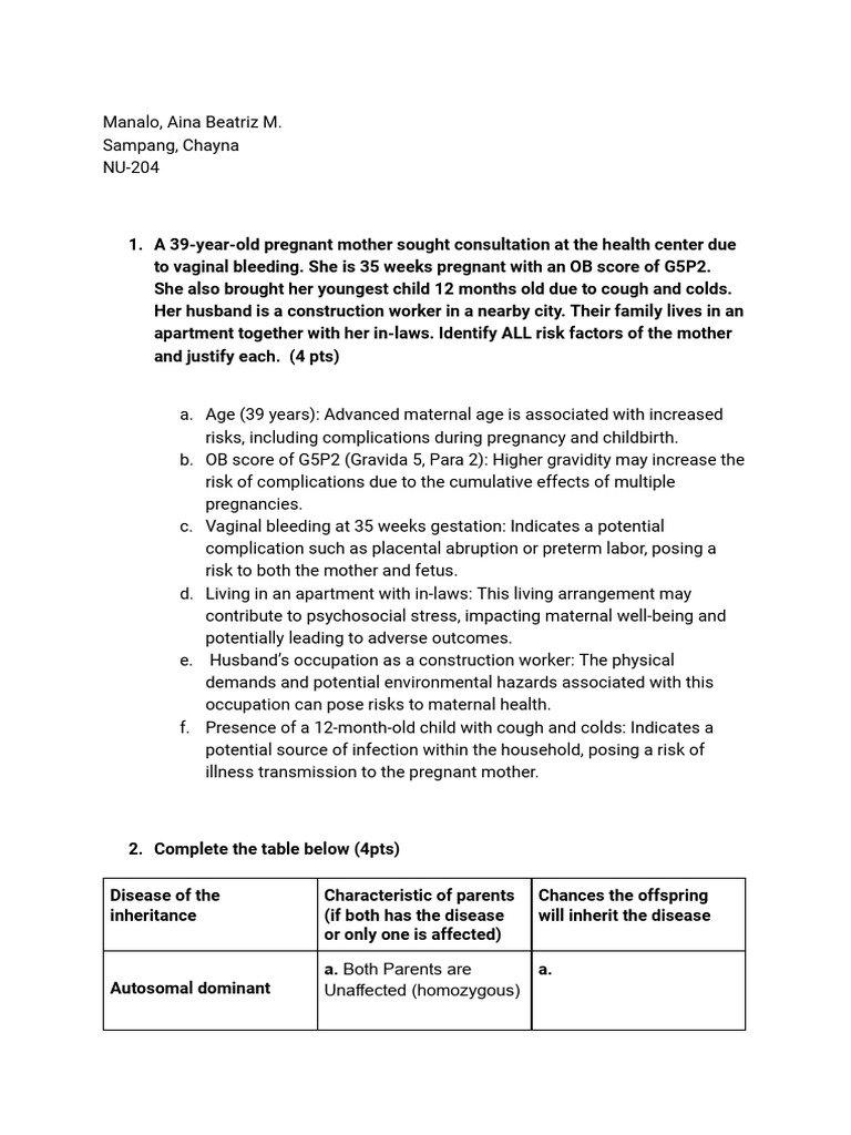 MANALO SAMPANG Module 1 Assignment Framework Genetics | PDF