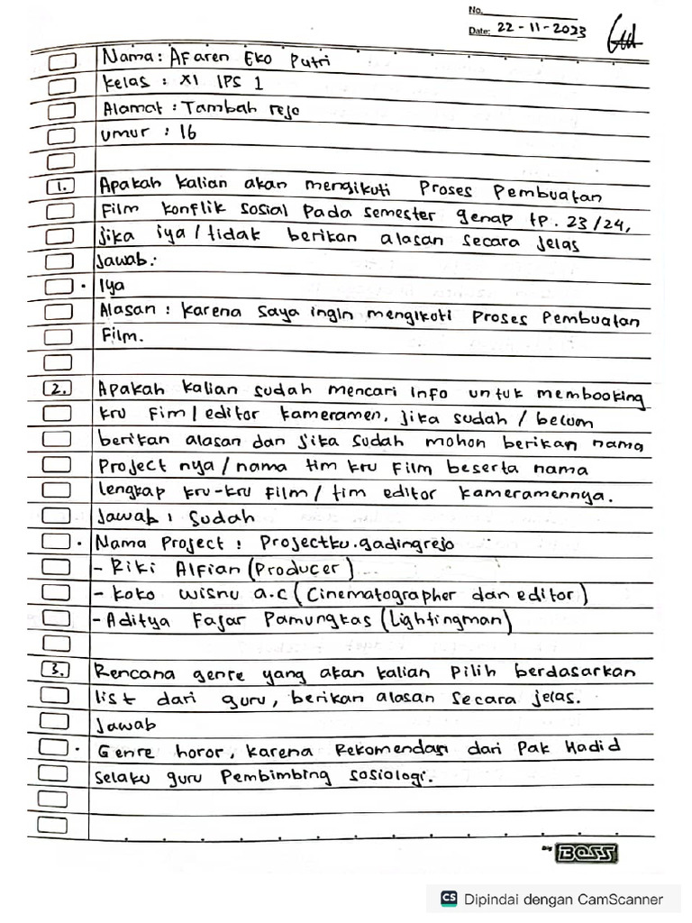 Afaren Eko Putri Xi Ips 1 | PDF