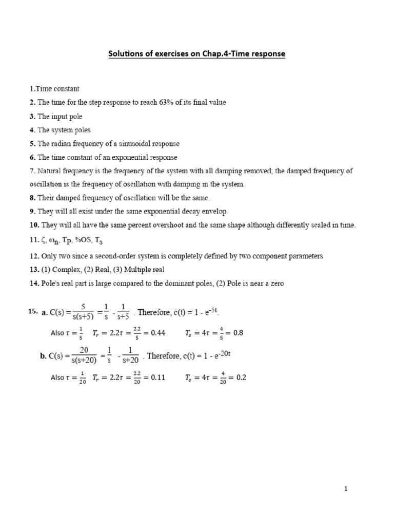 Solutions-Exercises On Chap4 | PDF