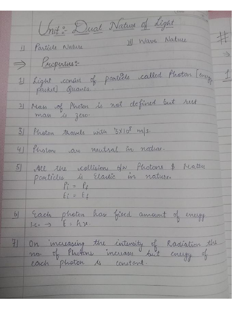 Unit - Dual Nature of Light | PDF