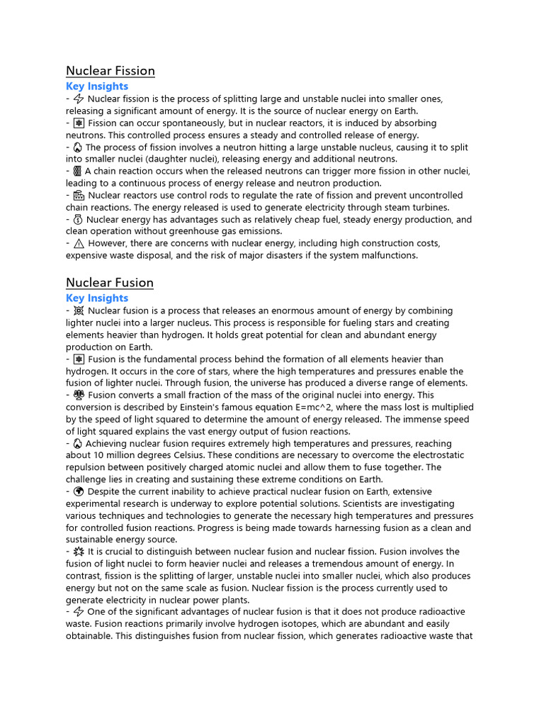 Fission and Fusion - Physics | PDF