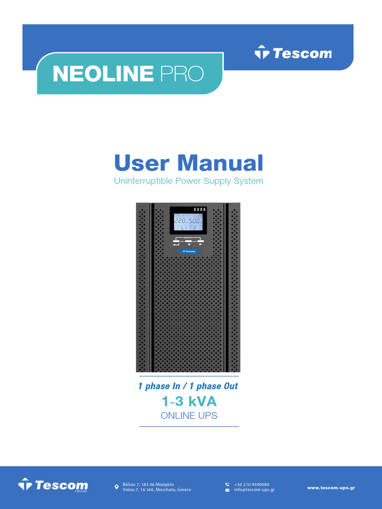 NEOLINE PRO 1-3kVA - Manual - ENG | PDF