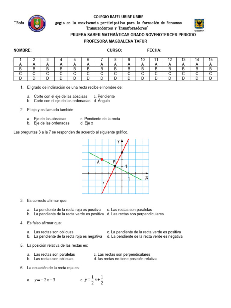 Matemáticas Grado Noveno | PDF