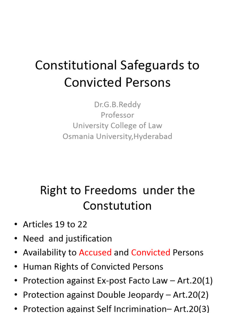 PCCI - Protection in respect of conviction for offences - Dr.G.B.Reddy ...