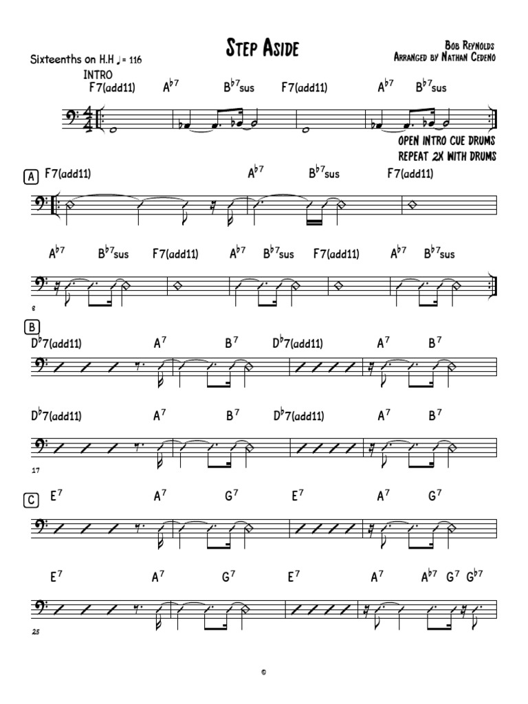Step Aside - Acoustic Bass | PDF