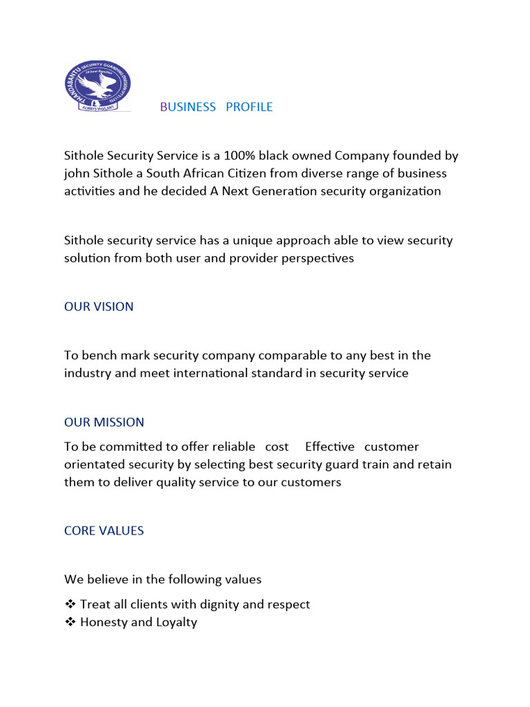 Business Profile | PDF