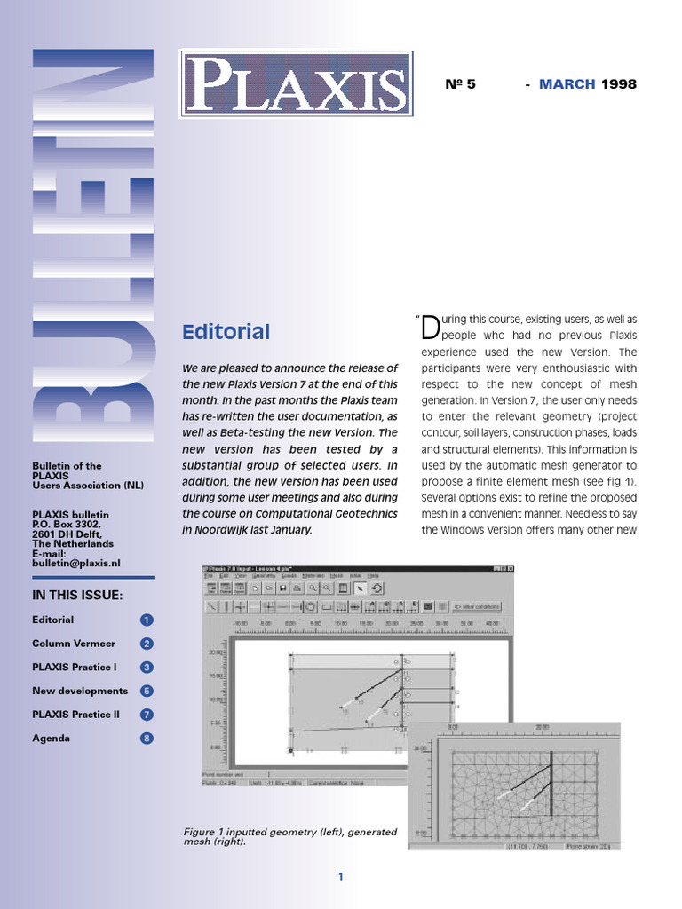 PLAXIS Bulletin | Download Free PDF | Tunnel | Stress (Mechanics)