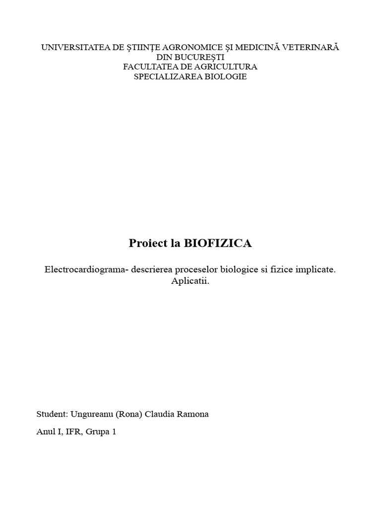 proiect Biofizica | PDF