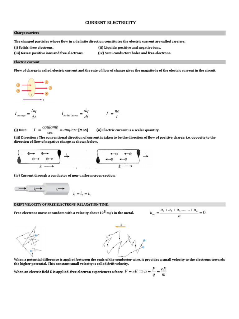 Current Electricity DPS | PDF