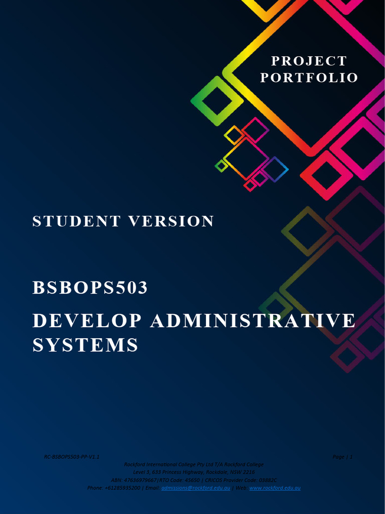 BSBOPS503 Project Portfolio | PDF