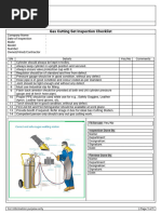 Gas Cutting Set Safety Inspection Checklist | PDF | Safety ...