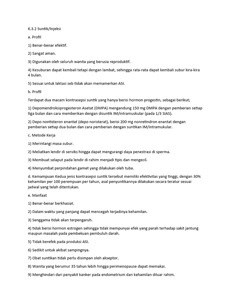 Suntik KB 1 | PDF